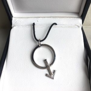 Recarlo | Accessories | Mars Symbol Silver W Diamond Gender Necklace ...